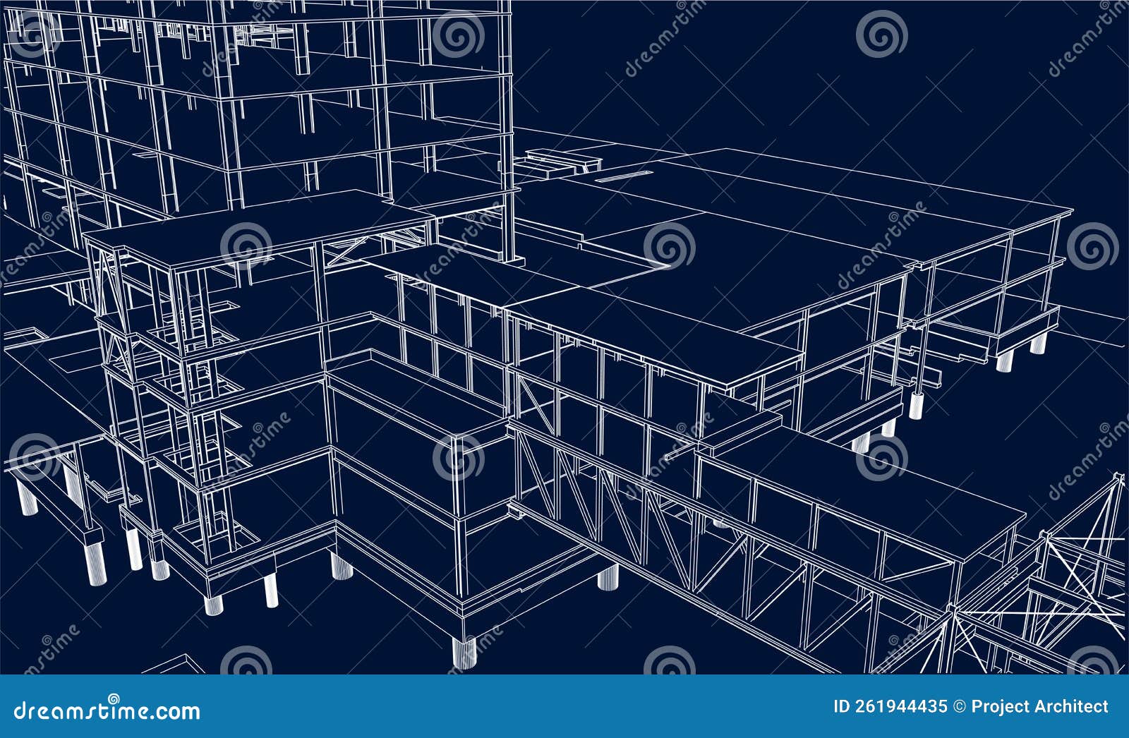 Under Construction Site Engineering with Frame Structure 3D ...