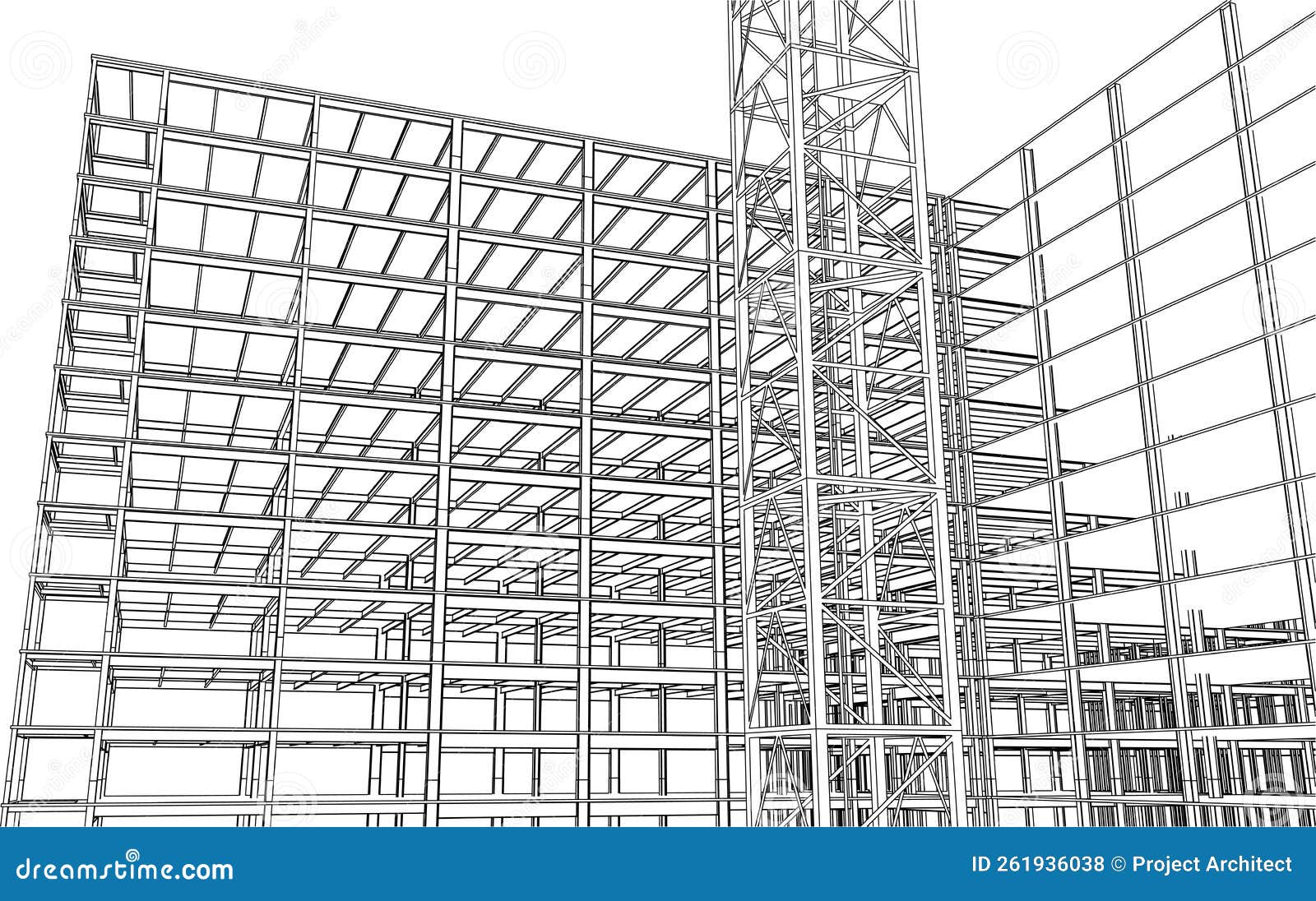 Under Construction Site Engineering with Frame Structure Architecture ...