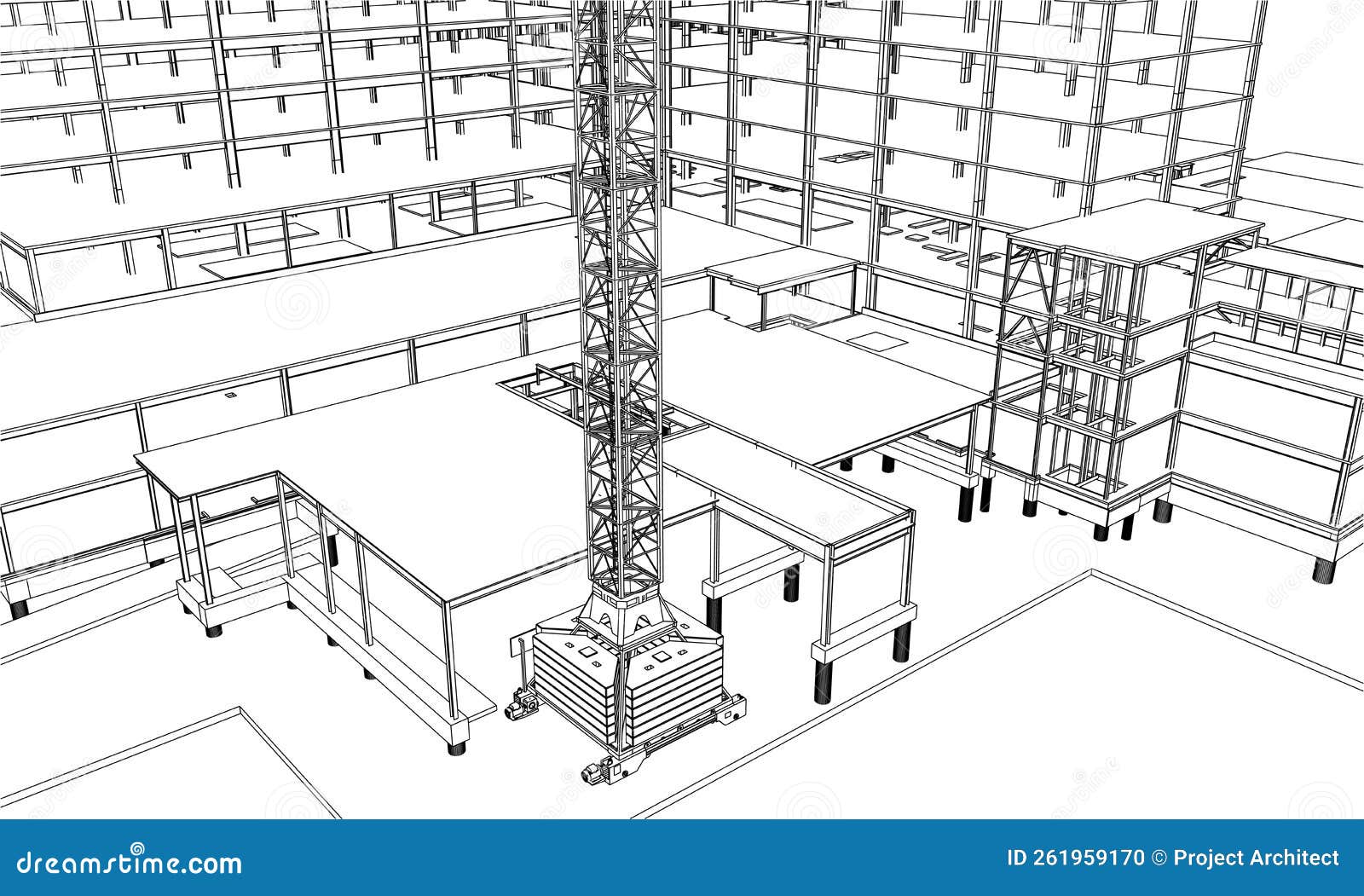 Under Construction Site Engineering with Frame Structure 3D ...