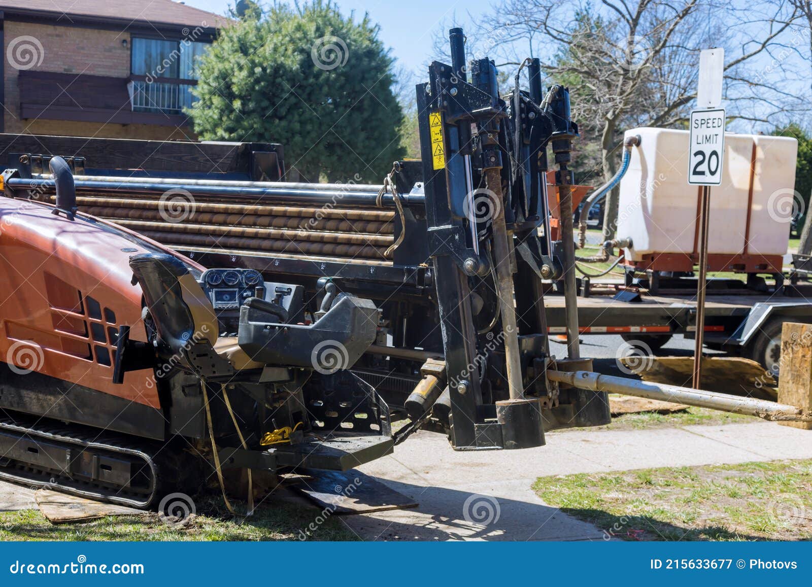 Under Construction Site Trencher Machine Used To Dig Trenches for ...