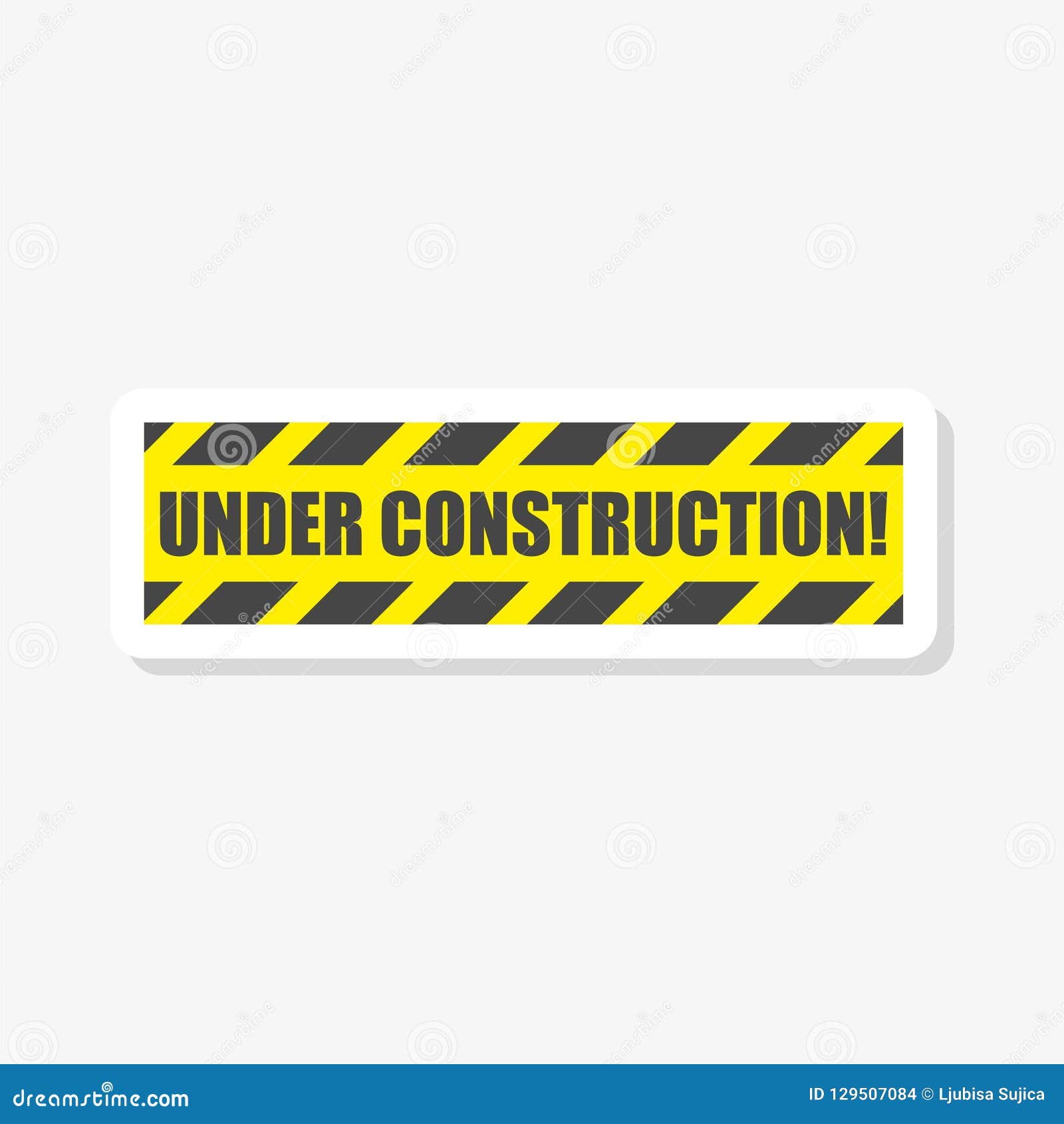 Under construction sticker stock illustration. Illustration of roadsign ...