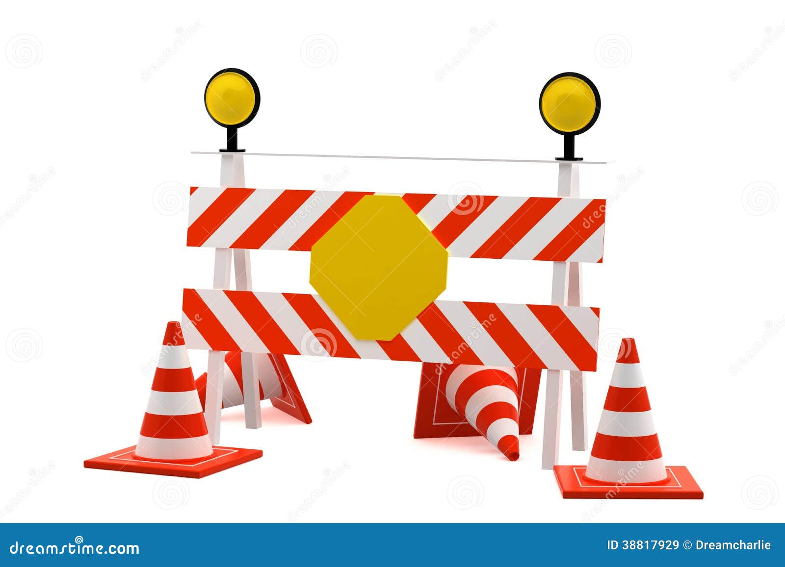 Under Construction Stop Sign Stock Illustration - Illustration of guard ...