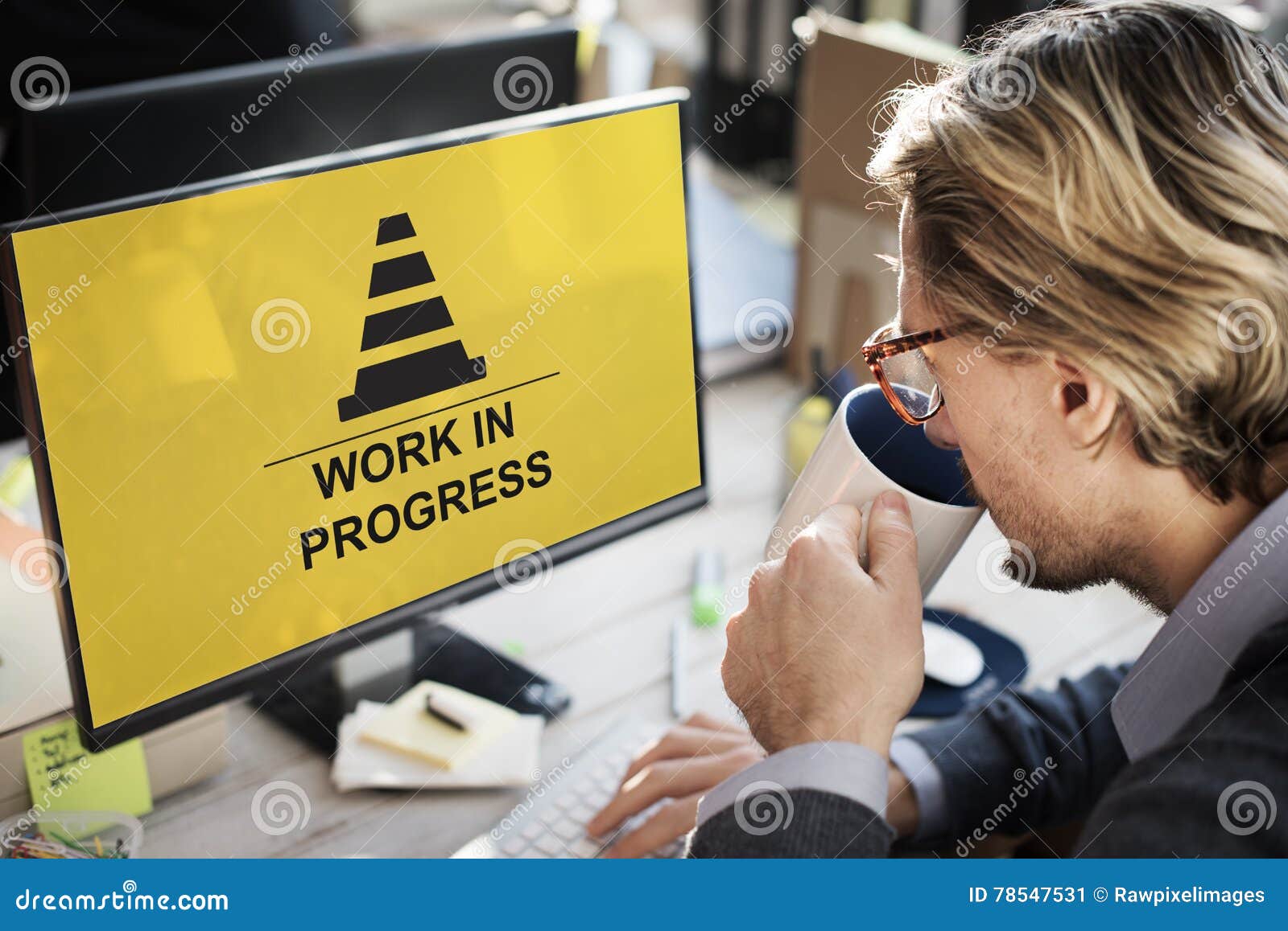 Under Construction Technical Problems Progress Concept Stock Image ...
