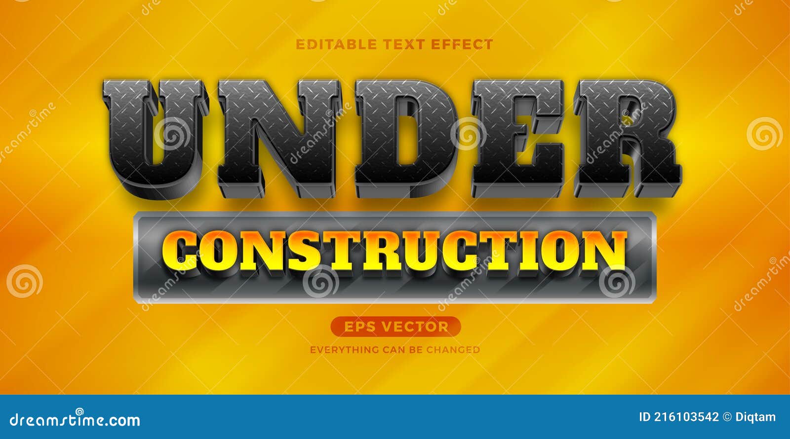 Under Construction Text Effect Stock Vector - Illustration of working ...
