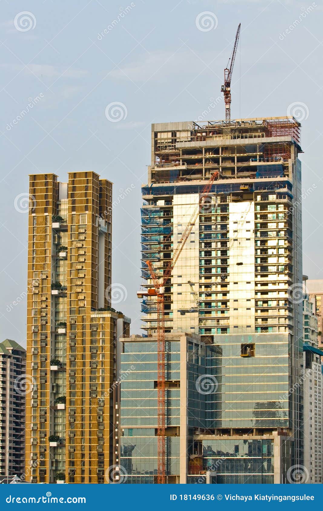 Under Construction tower stock photo. Image of loading - 18149636