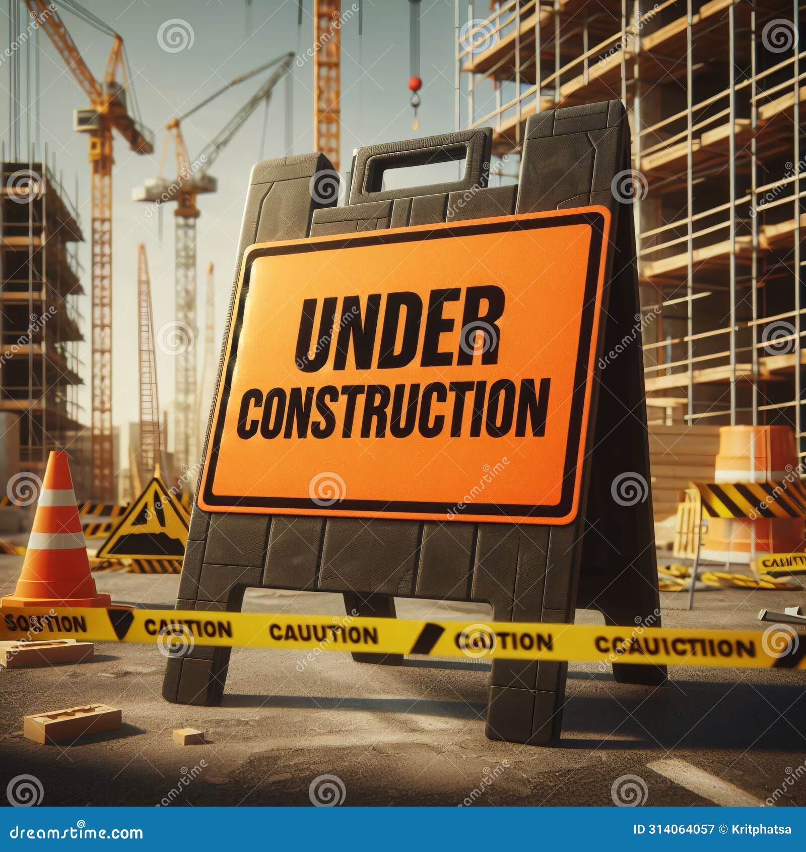 Under Construction Transit Signal. Vector Illustration Generative Ai ...