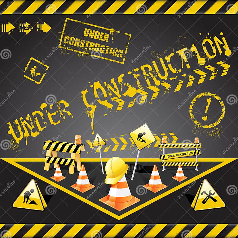 Under construction warning stock vector. Illustration of sign - 13986526