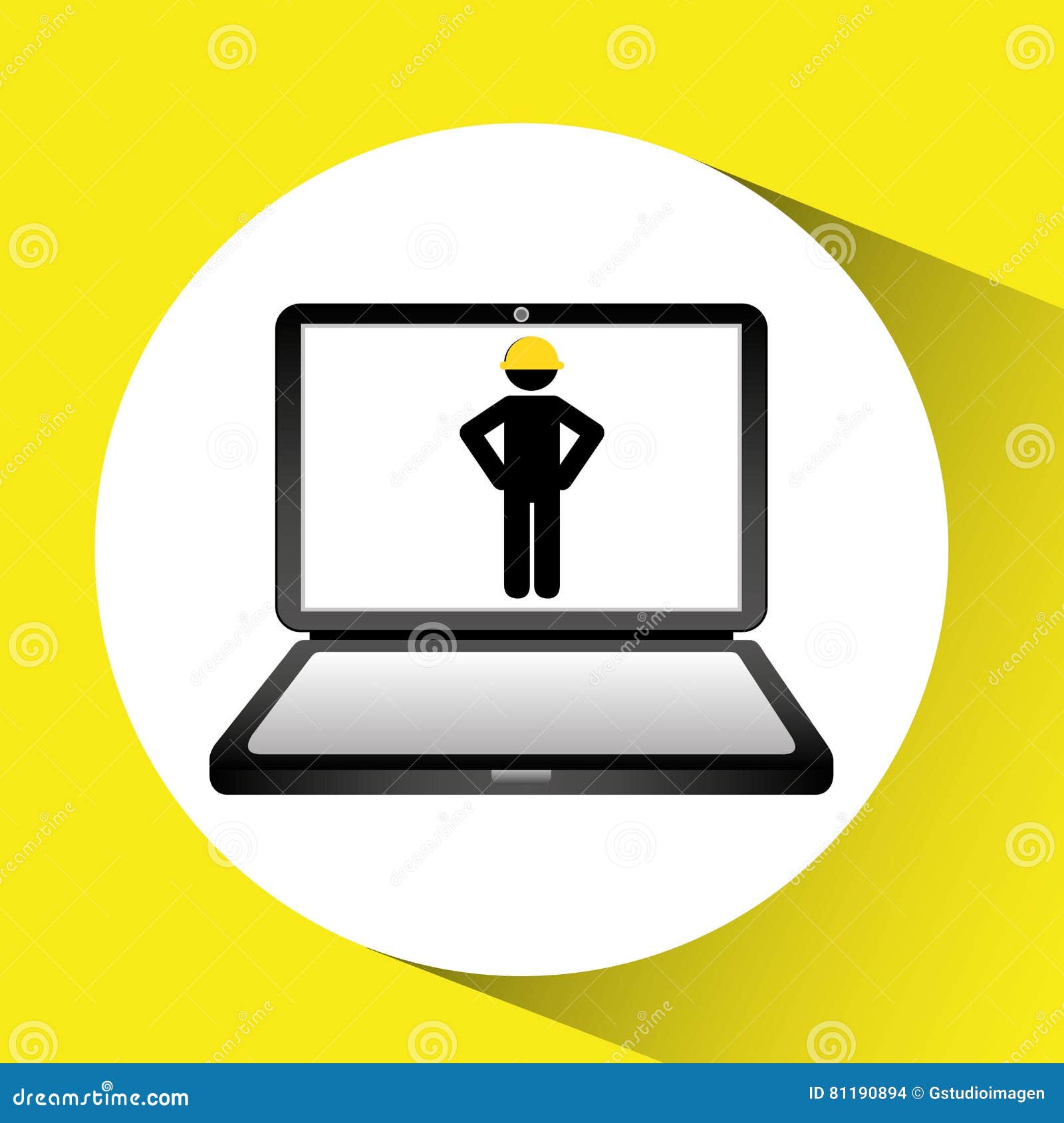 Under Construction Web Page Worker Stock Vector - Illustration of black ...
