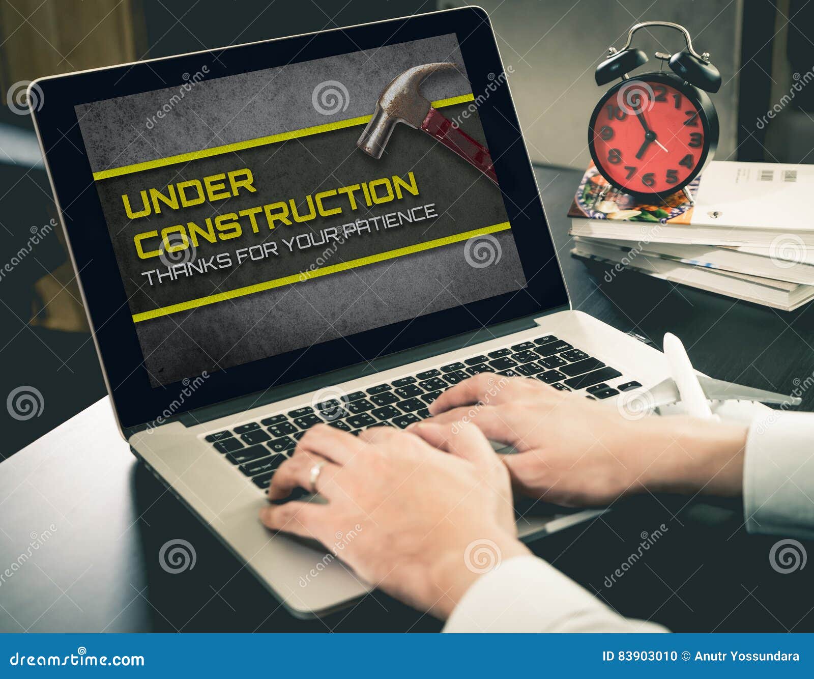 Under Construction Website on Computer. Stock Photo - Image of black ...