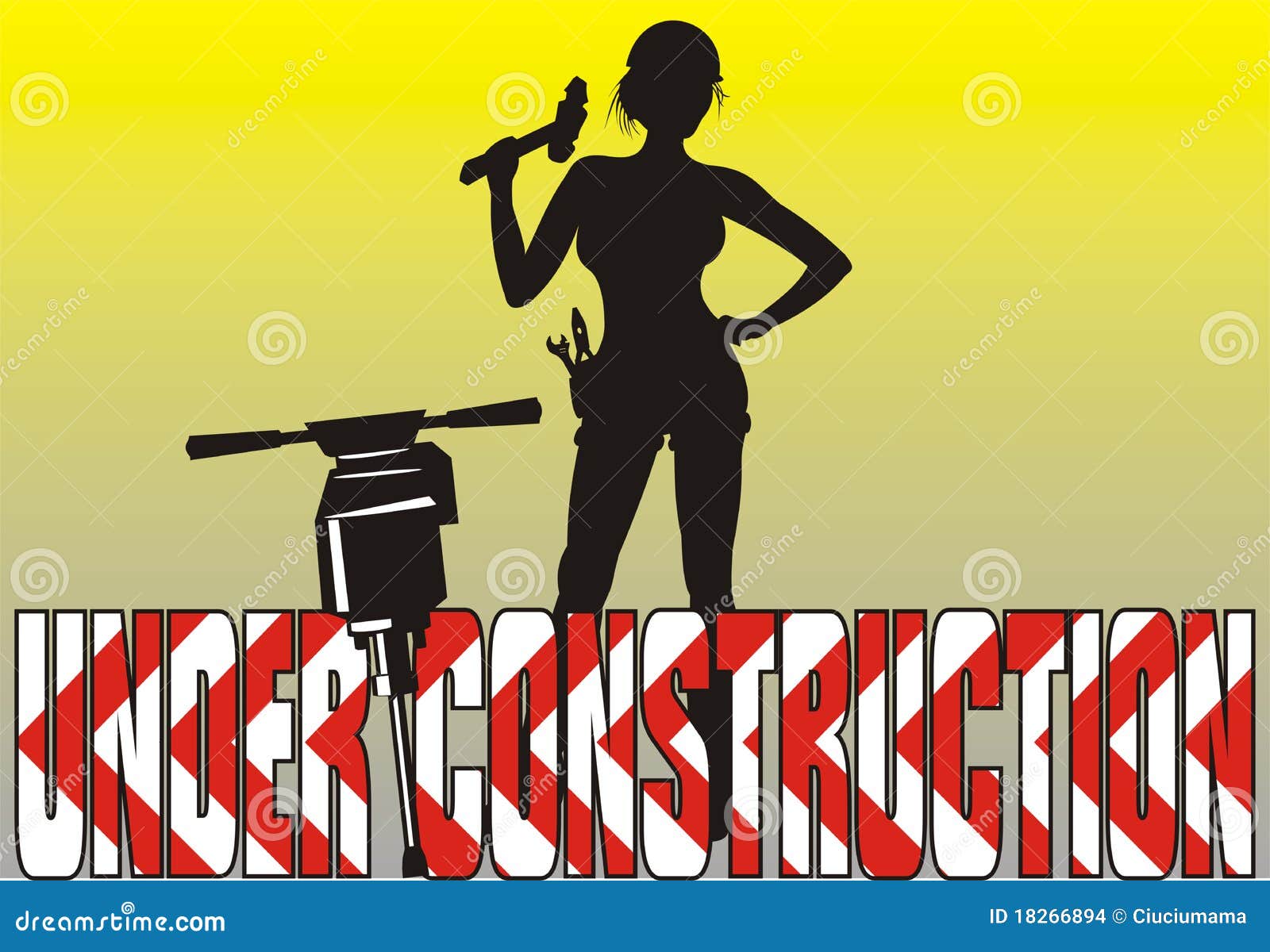 Under Construction - Women at Work Stock Vector - Illustration of ...