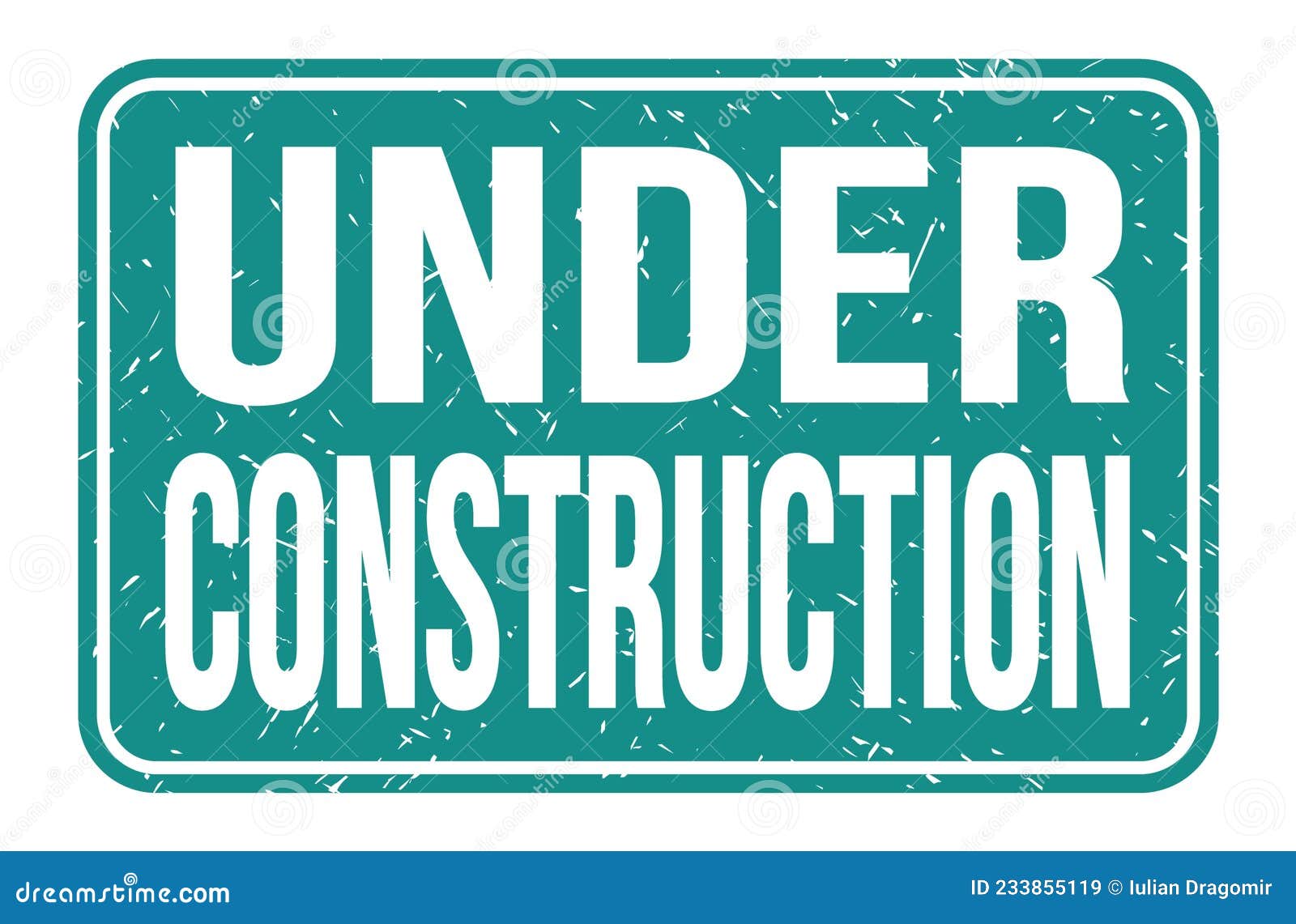 UNDER CONSTRUCTION, Words on Blue Rectangle Stamp Sign Stock ...