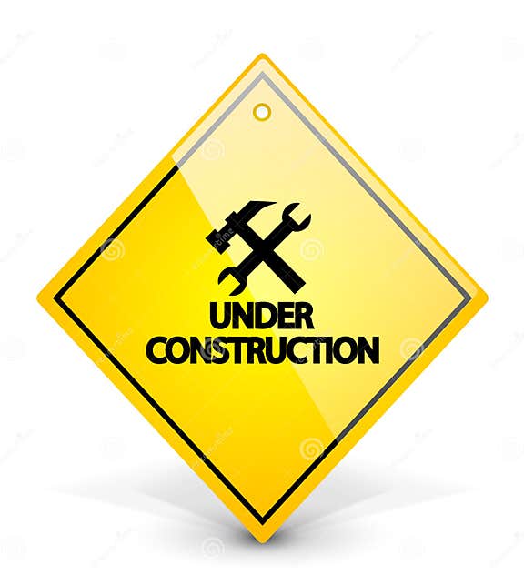 Under Construction Yellow Sign Stock Illustration - Illustration of ...