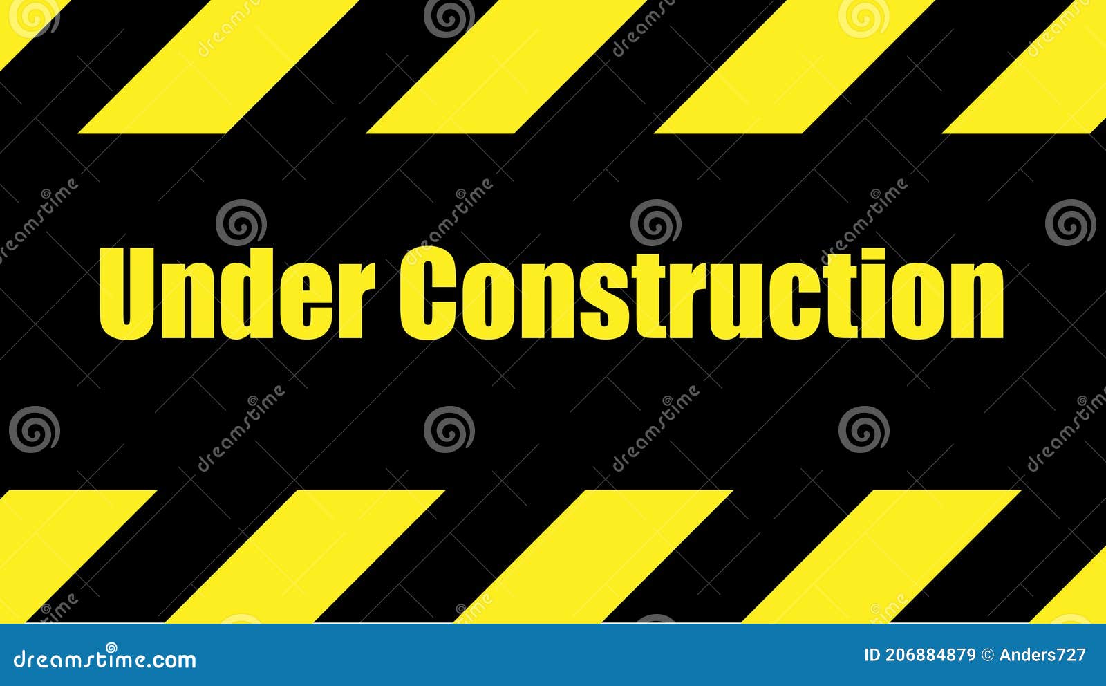 Under construction yellow stock illustration. Illustration of stripes ...