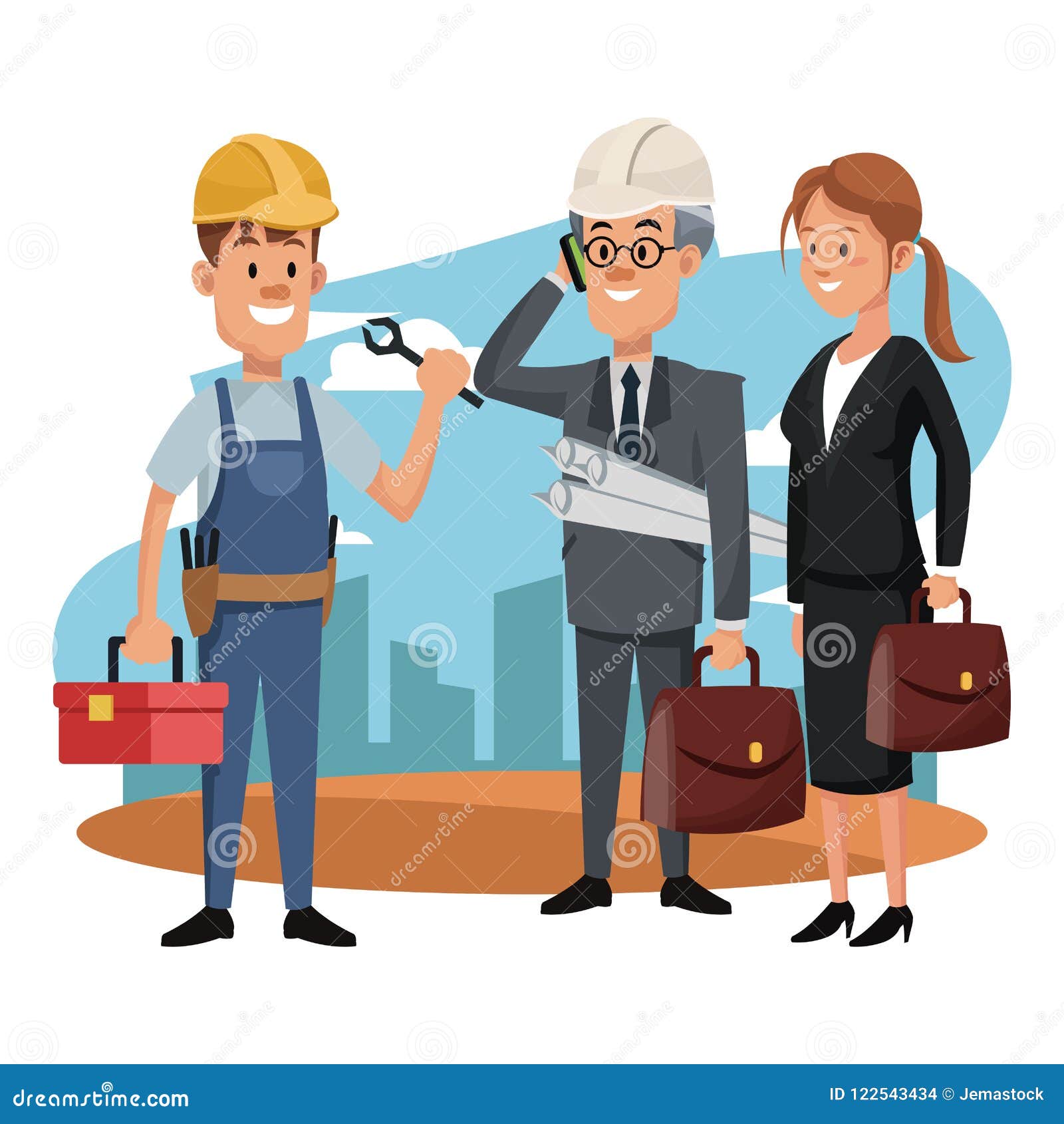 Under Construction Zone Cartoons Stock Vector - Illustration of builder ...