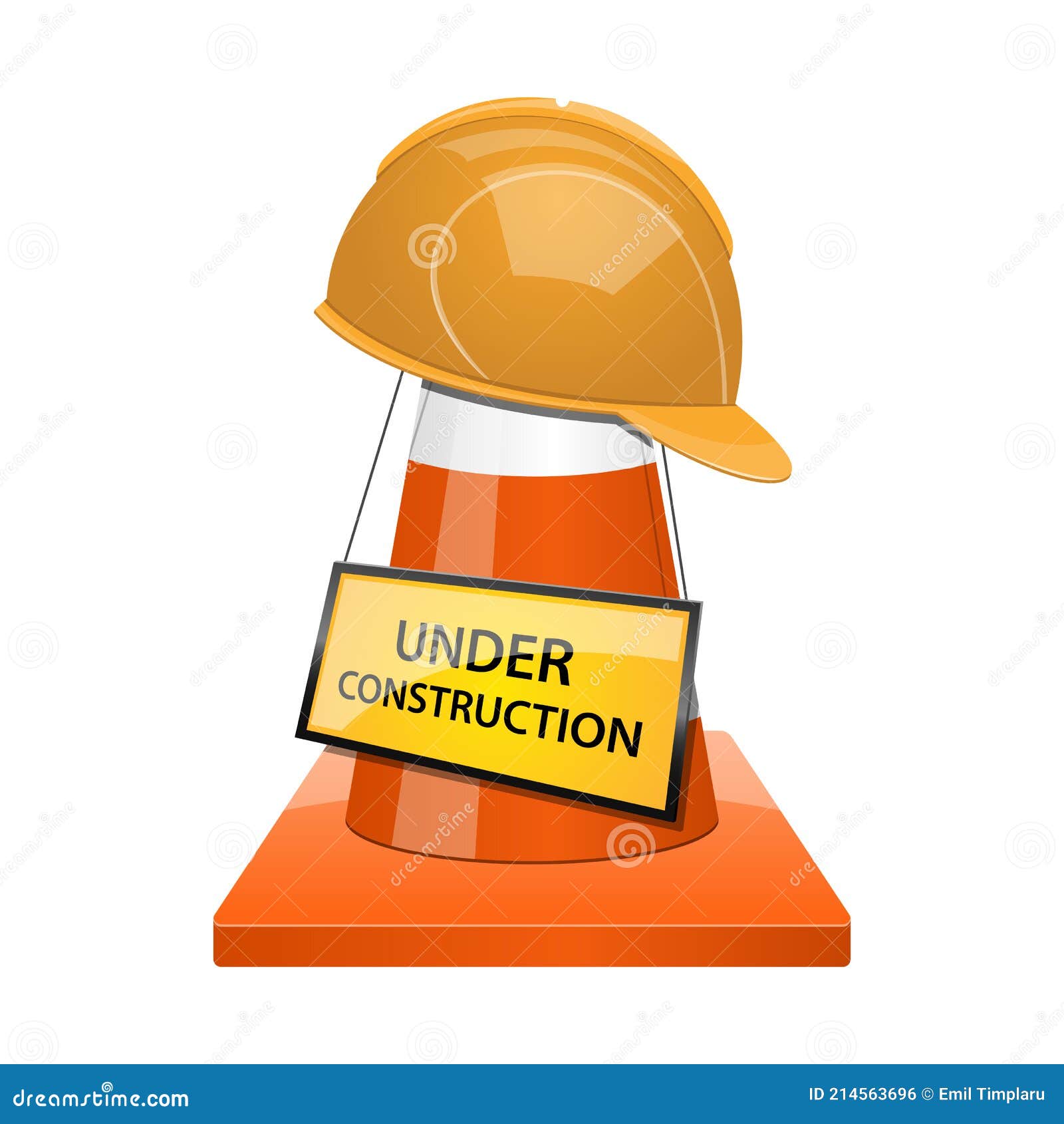 Construction Zone Warning Sign - Working Excavator Concept Cartoon ...