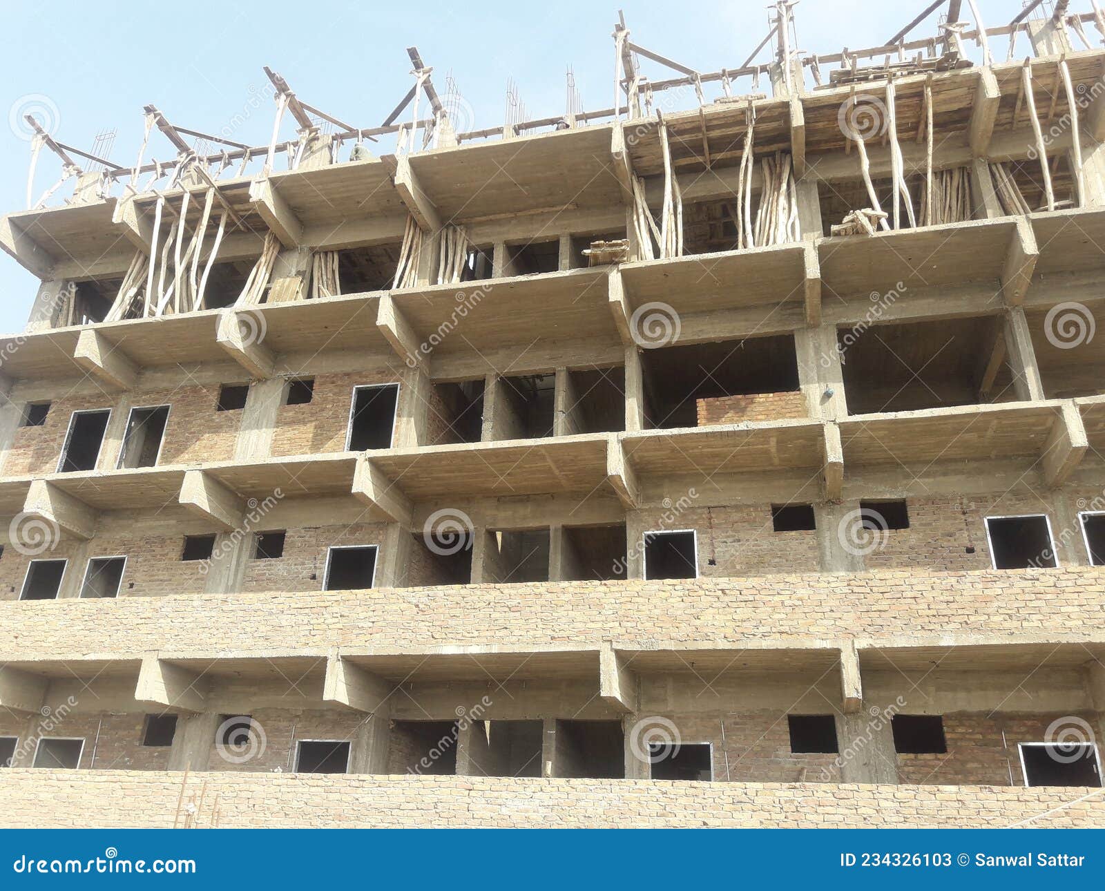 Under Construction Building Stock Image - Image of facade, condominium ...