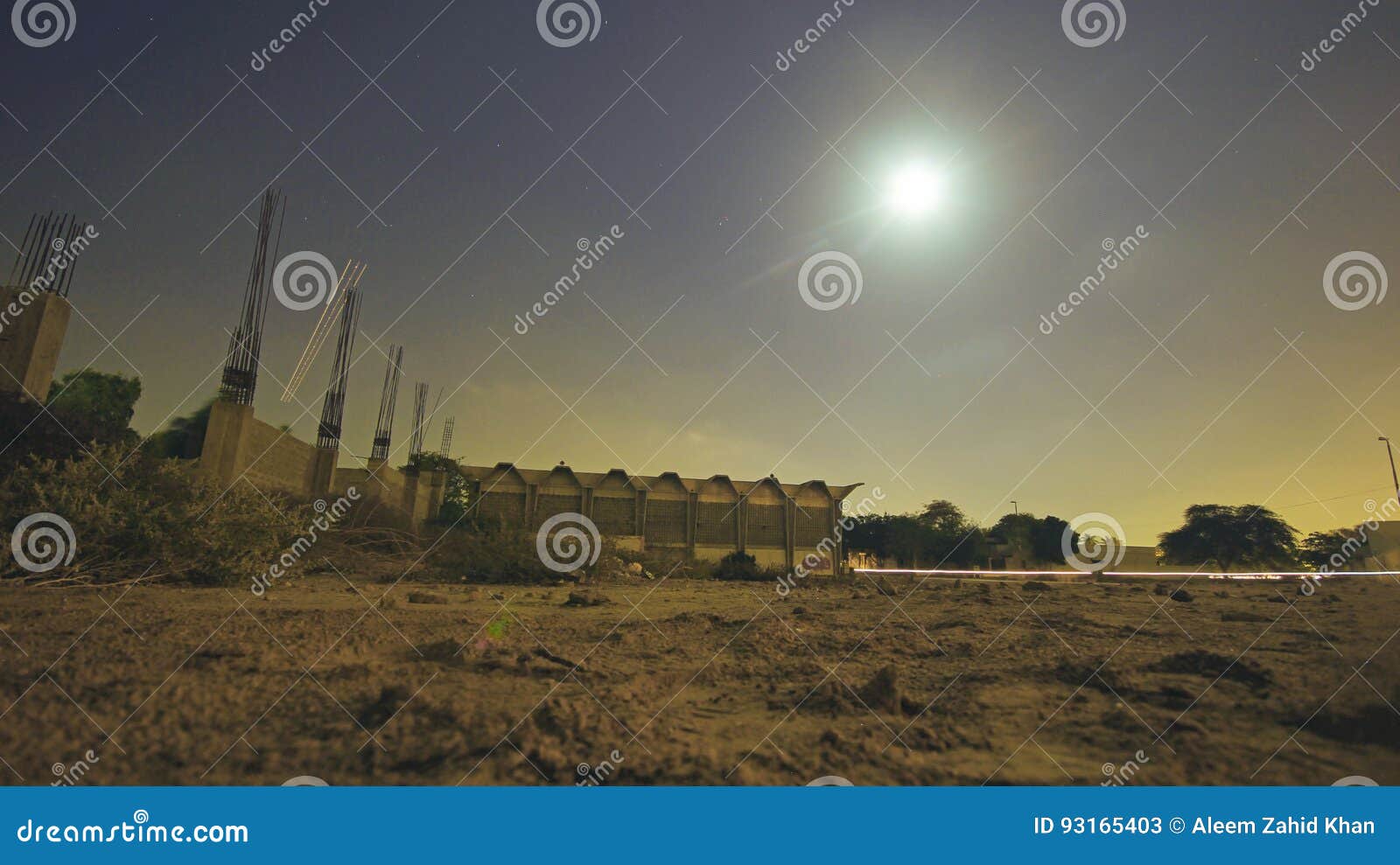 Under Constuction Building in Moonlight Editorial Stock Photo - Image ...