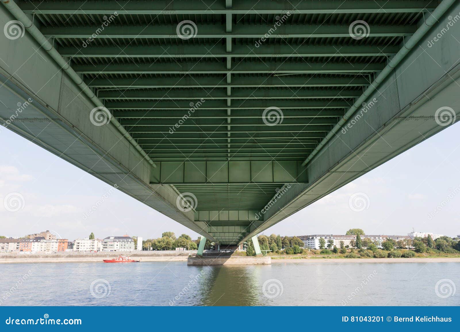 Under the Deutzer Bridge from the Rhine River Stock Image - Image of ...