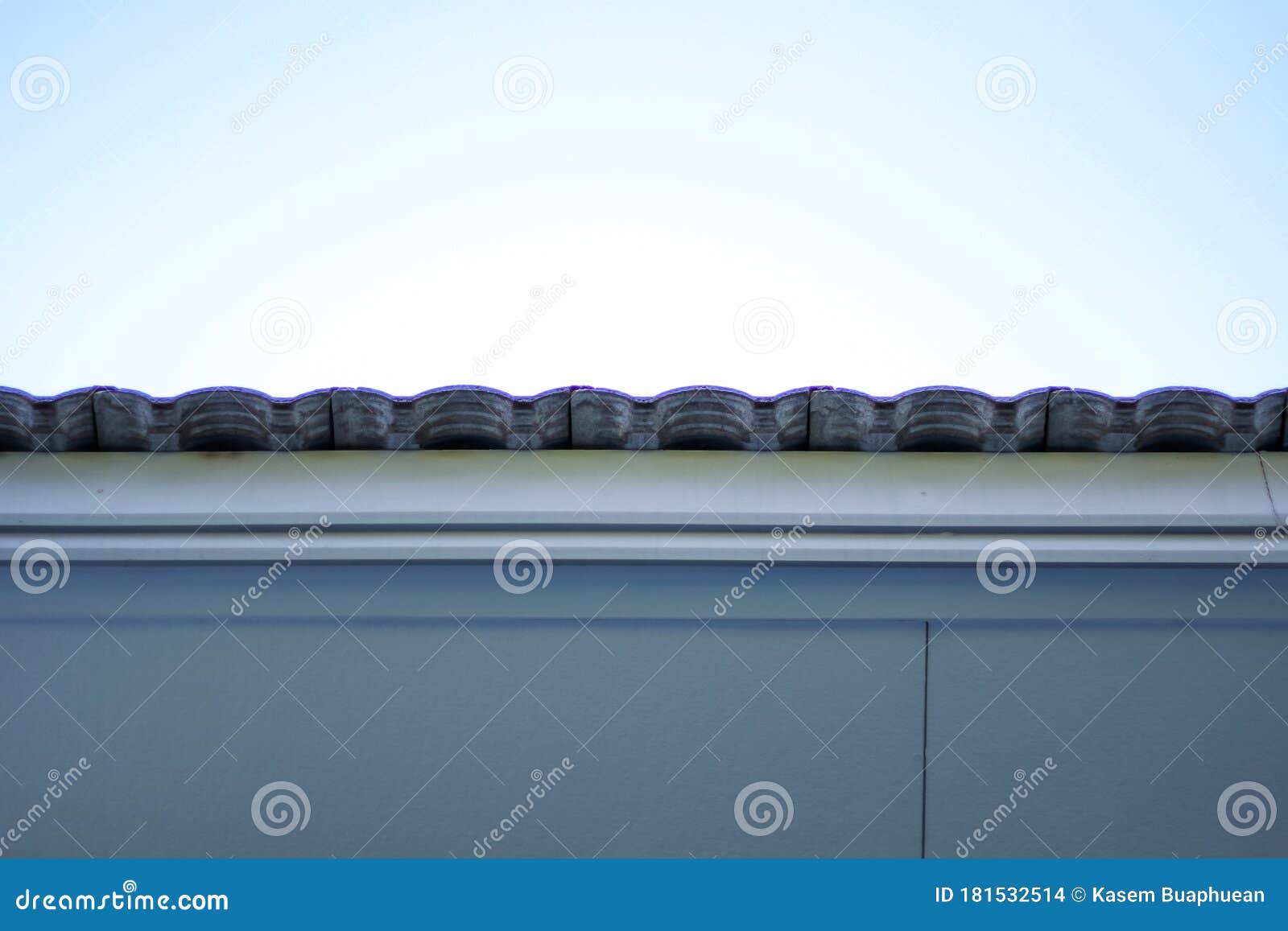 Under the Eaves of the House with Blue Sky in the Summer Stock Photo ...