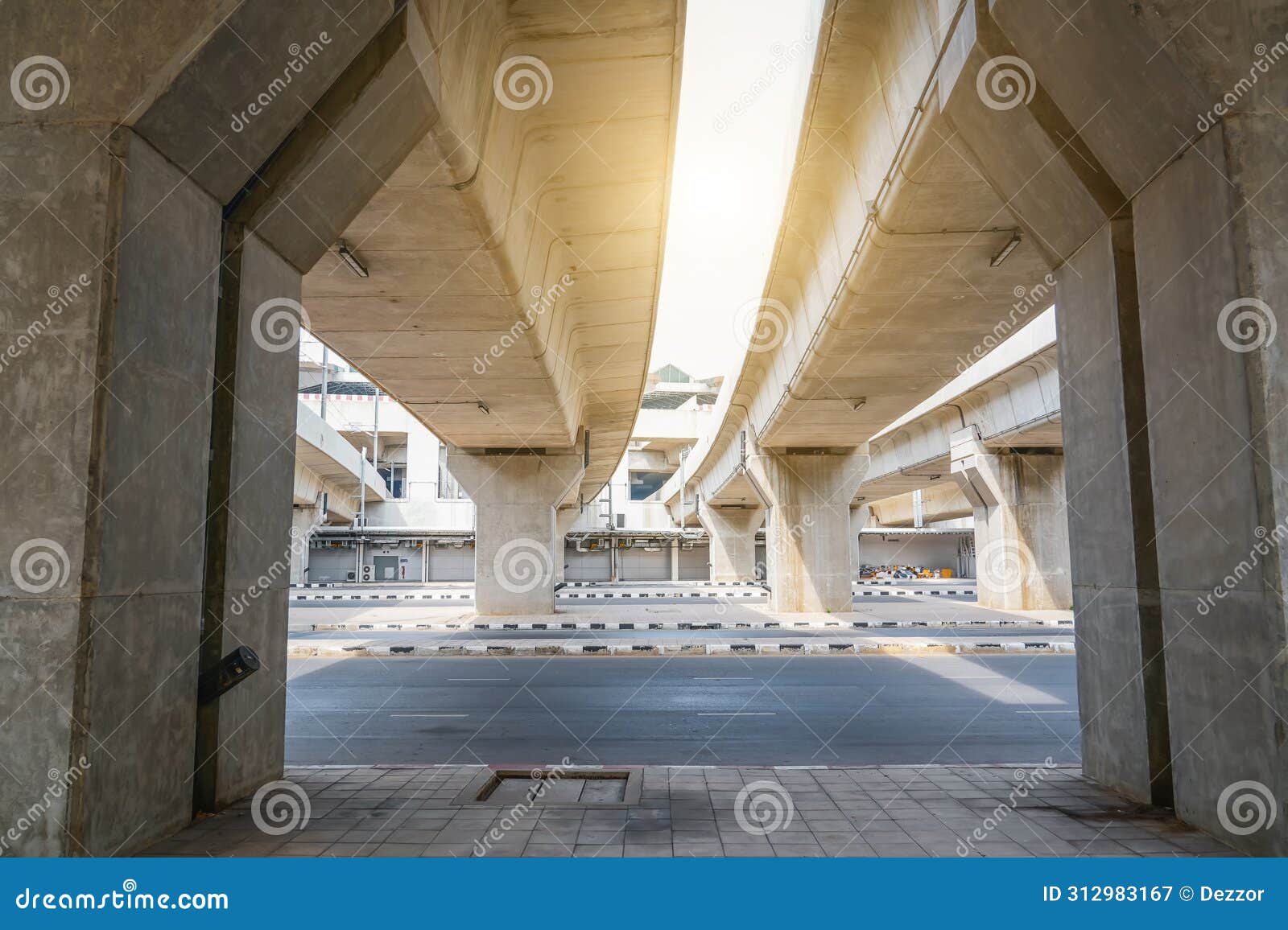 Under the Expressway Rail Road of the Bridge Stock Image - Image of ...