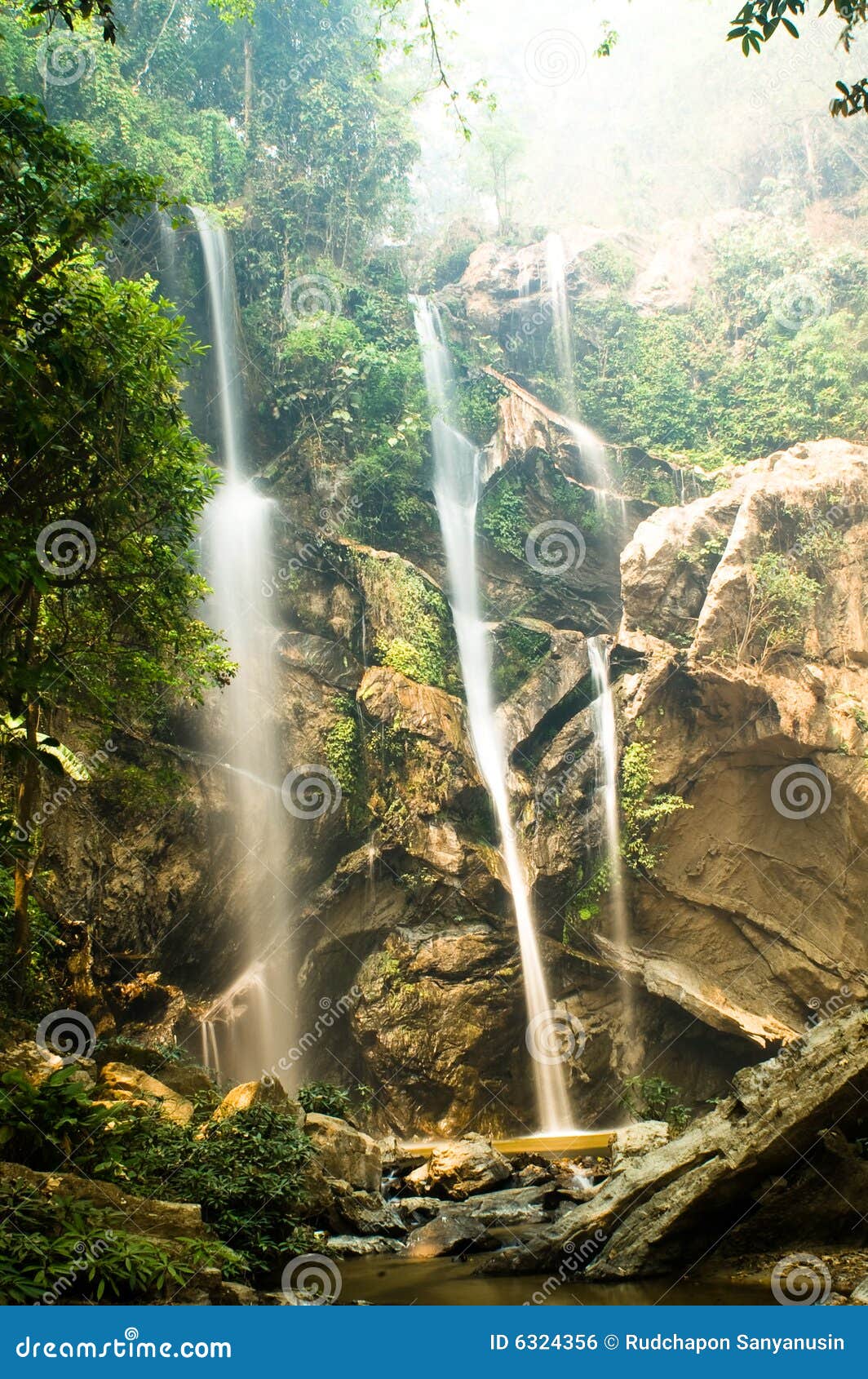 Under the falls stock photo. Image of siam, tropical, mountain - 6324356