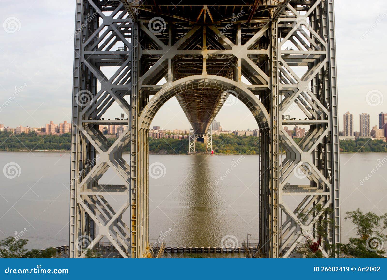 Under the George Washington Bridge, NJ and NY Stock Image - Image of ...
