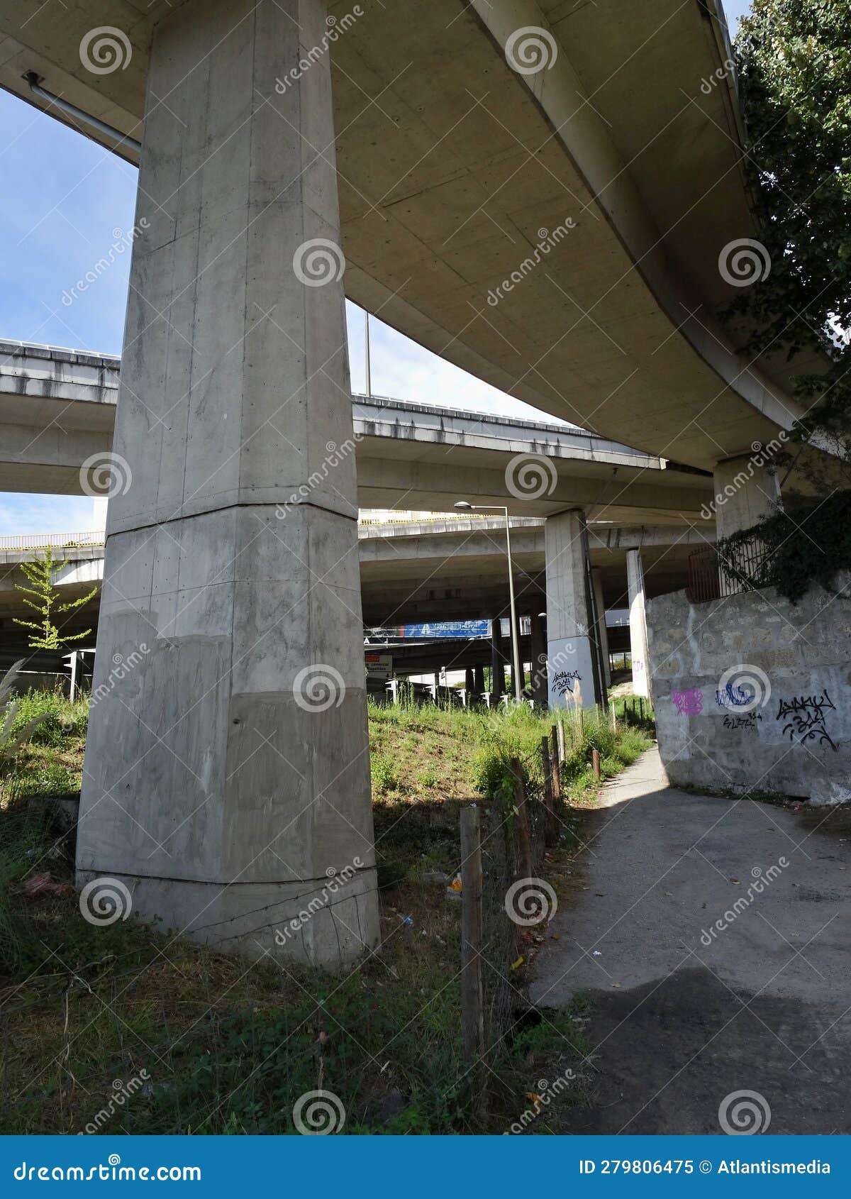 Under a highway bridge stock image. Image of bridge - 279806475