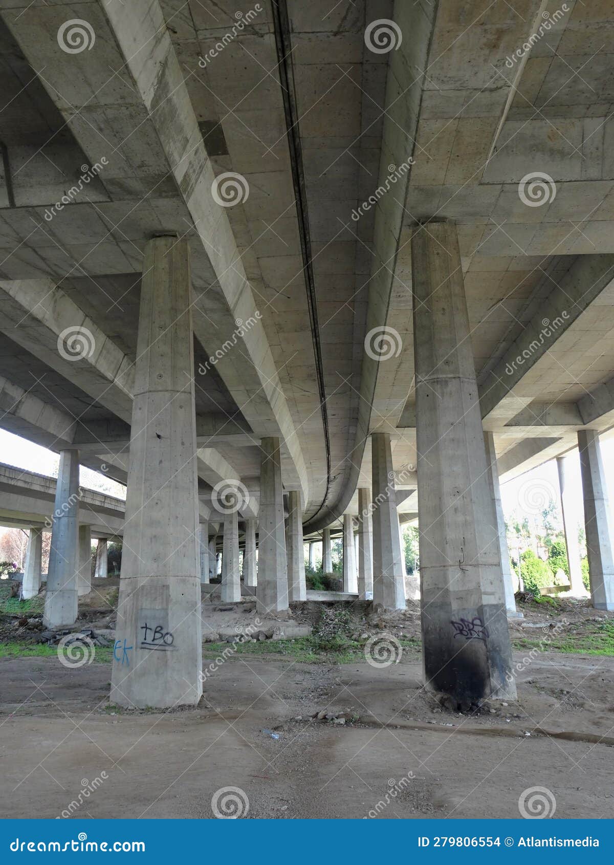 Under a highway bridge stock photo. Image of building - 279806554