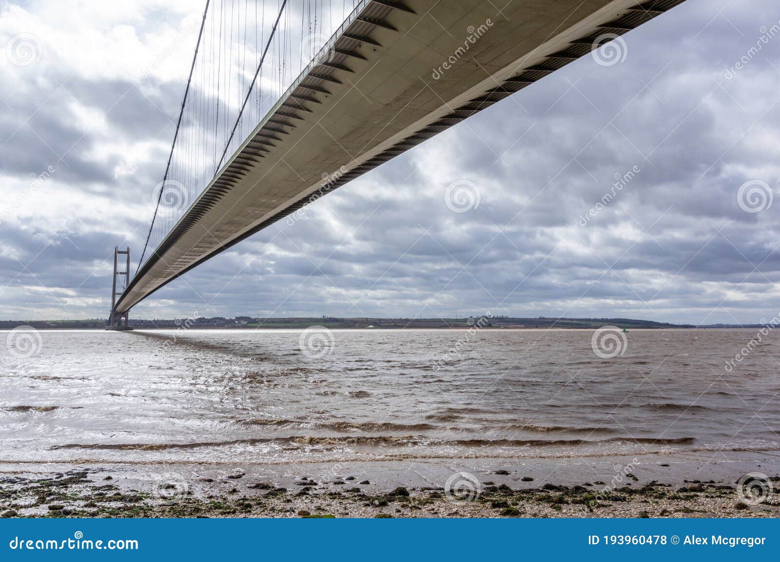 Veiw from Under the Humber Bridge Stock Photo - Image of architectural ...