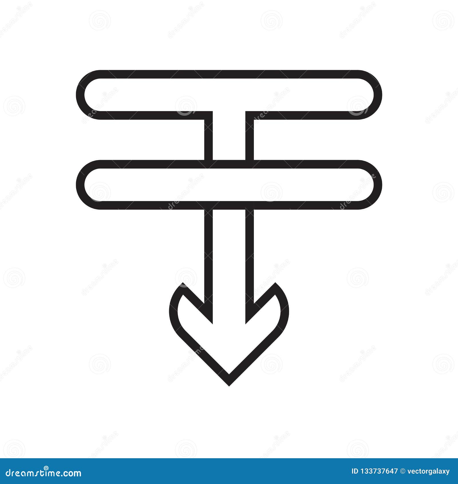 Under Icon Vector Sign and Symbol Isolated on White Background Stock ...