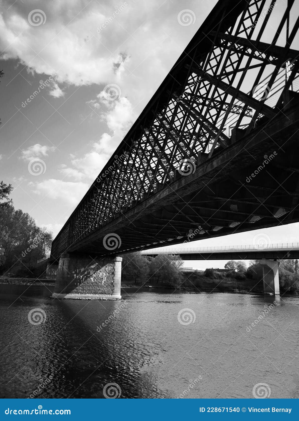 Under the Iron Bridge, a River Stock Photo - Image of landmark ...