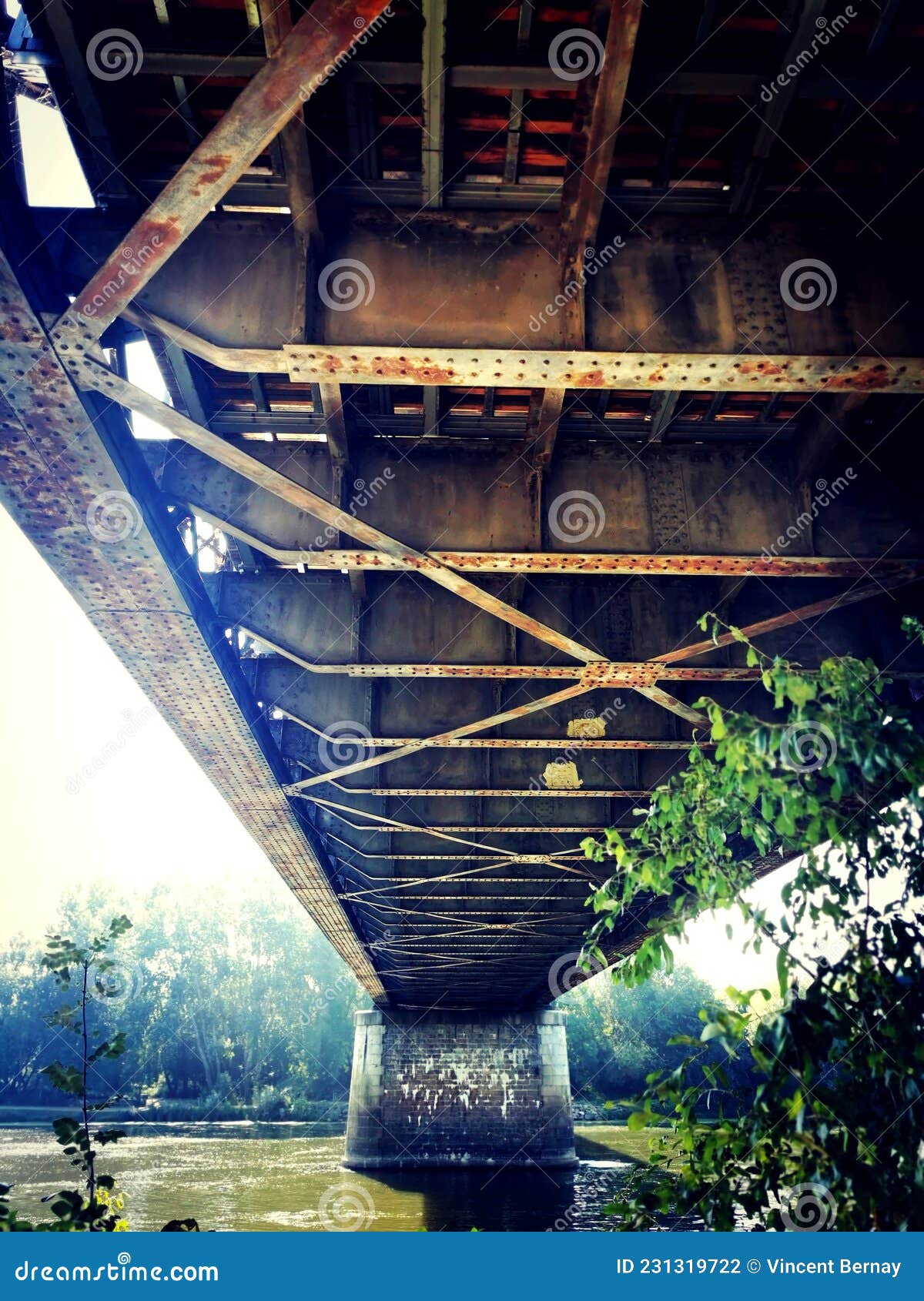 Under an Iron Bridge, Water Stock Photo - Image of bridge, river: 231319722