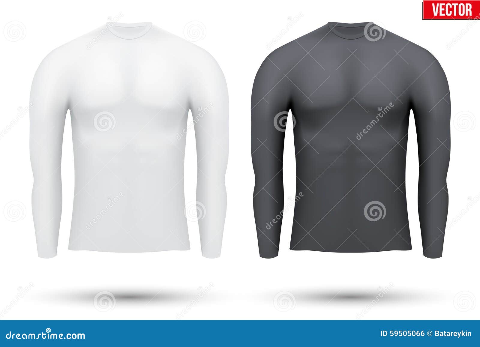 Compression Shirt Mock Ups Illustration Vector | CartoonDealer.com ...