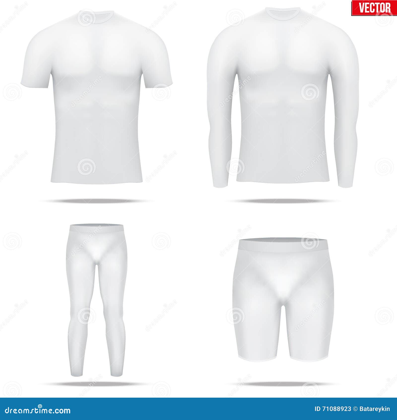 Compression Shirt Mock Ups Illustration Vector | CartoonDealer.com ...