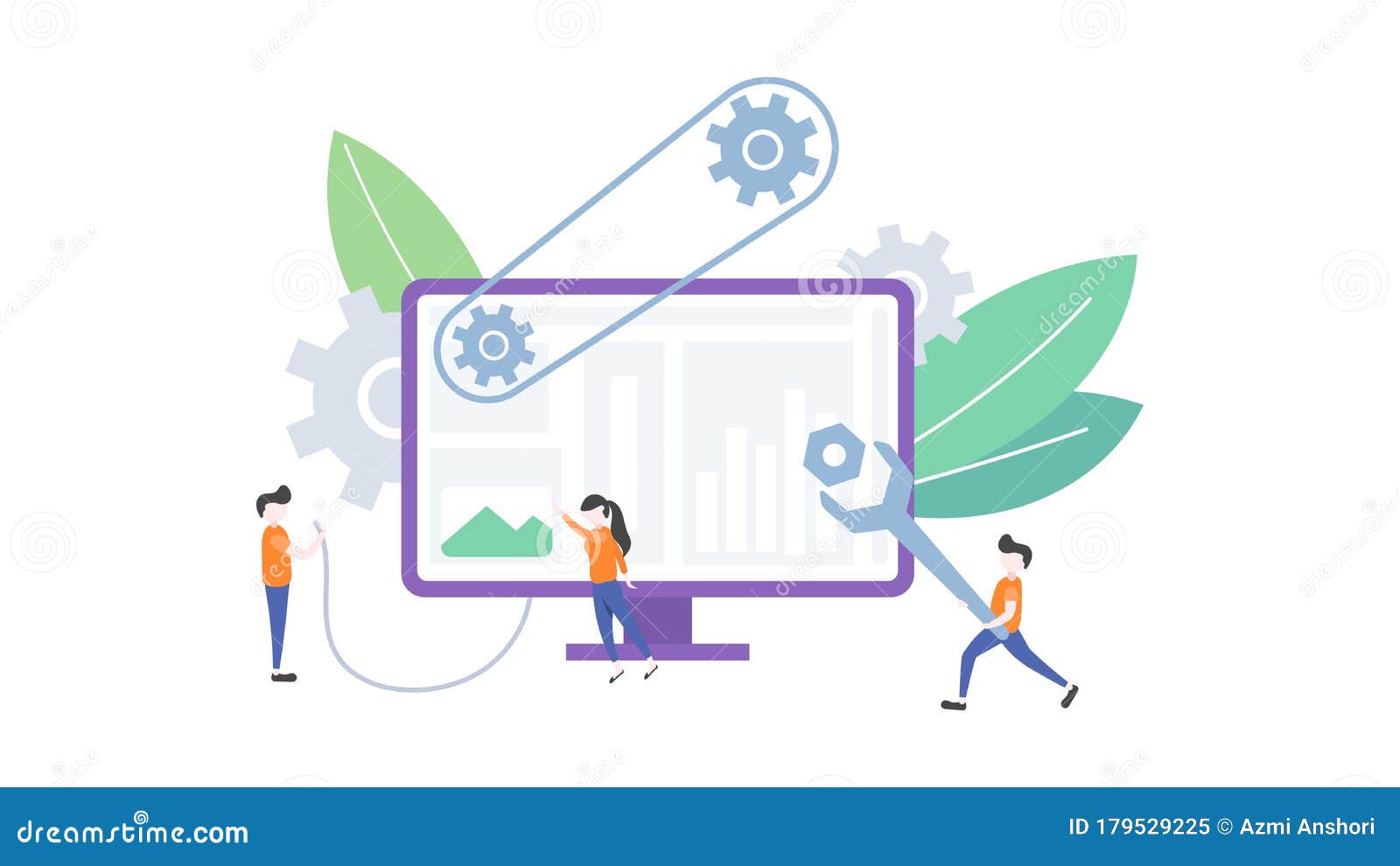 Under Maintenance Flat Illustration Stock Vector - Illustration of ...