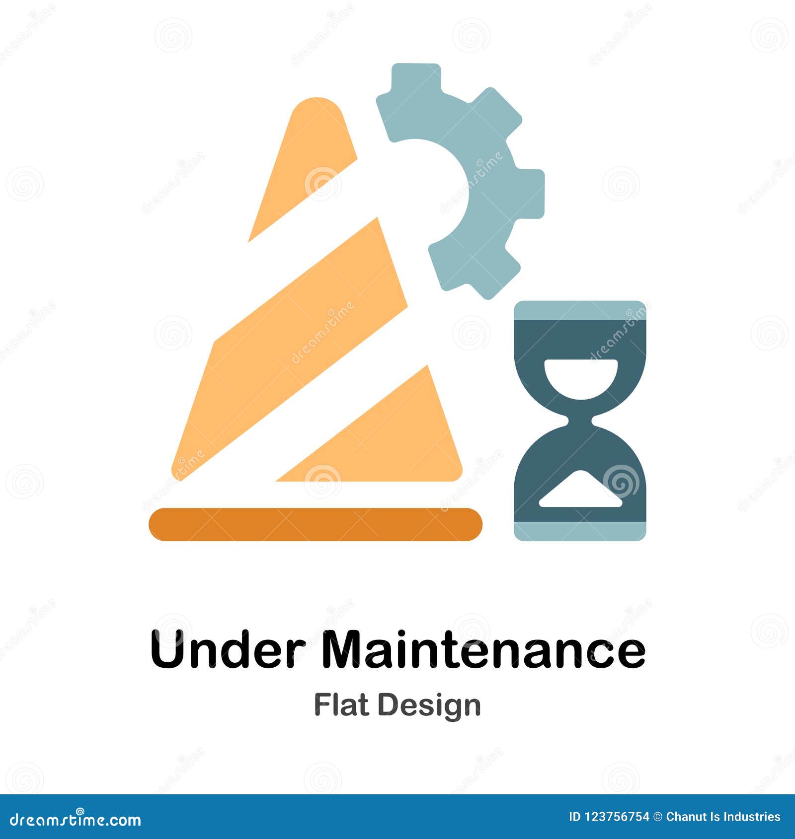 Under Maintenance Flat Icon Stock Vector - Illustration of repair ...