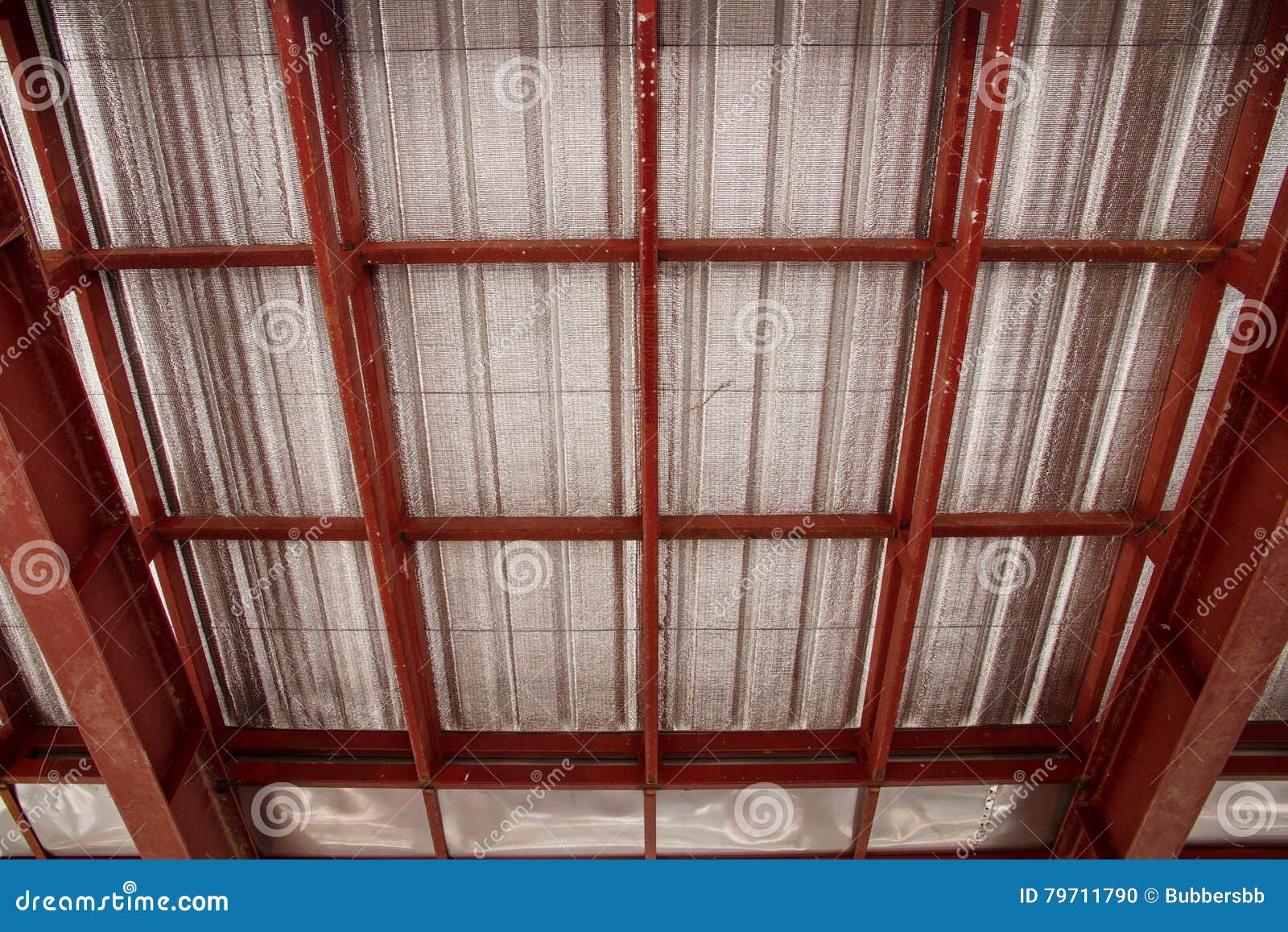 Under Metal Sheet Attached To the Roof Insulation. Stock Photo - Image ...