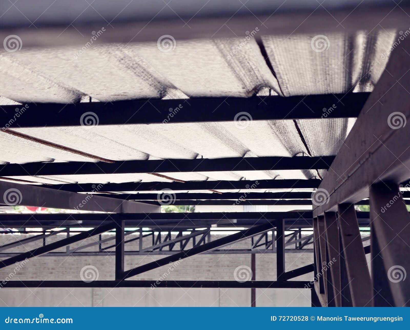 Under Metal Sheet Attached To the Roof Insulation Stock Photo - Image ...