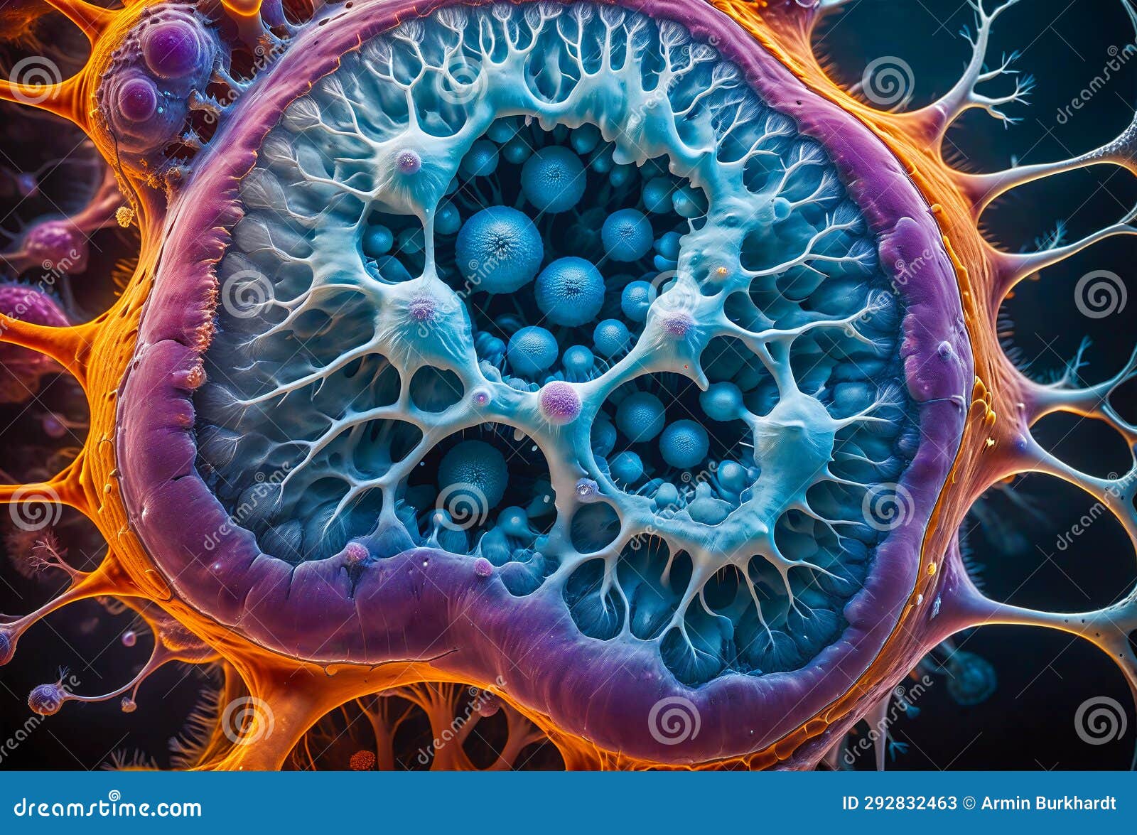 Under the Microscope- Cell Structures Stock Illustration - Illustration ...