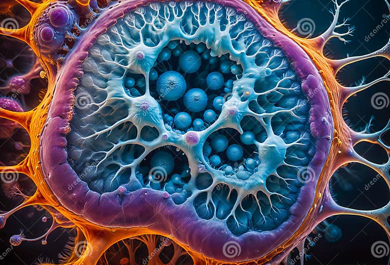Under the Microscope- Cell Structures Stock Illustration - Illustration ...