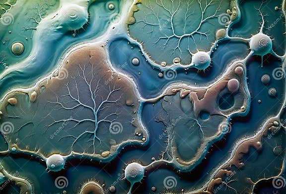 Under the Microscope- Cell Structures Stock Illustration - Illustration ...