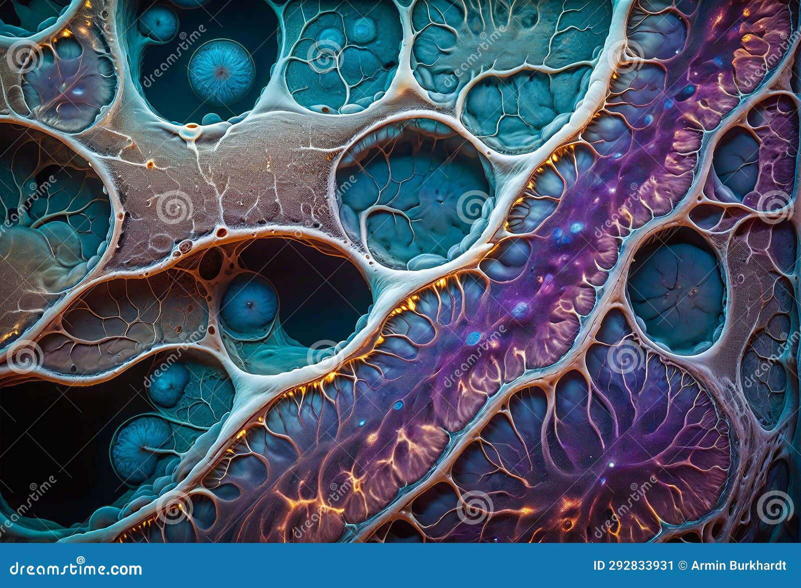 Under the Microscope- Cell Structures Stock Illustration - Illustration ...