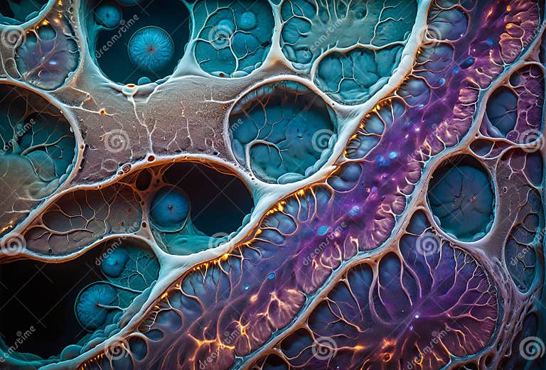Under the Microscope- Cell Structures Stock Illustration - Illustration ...