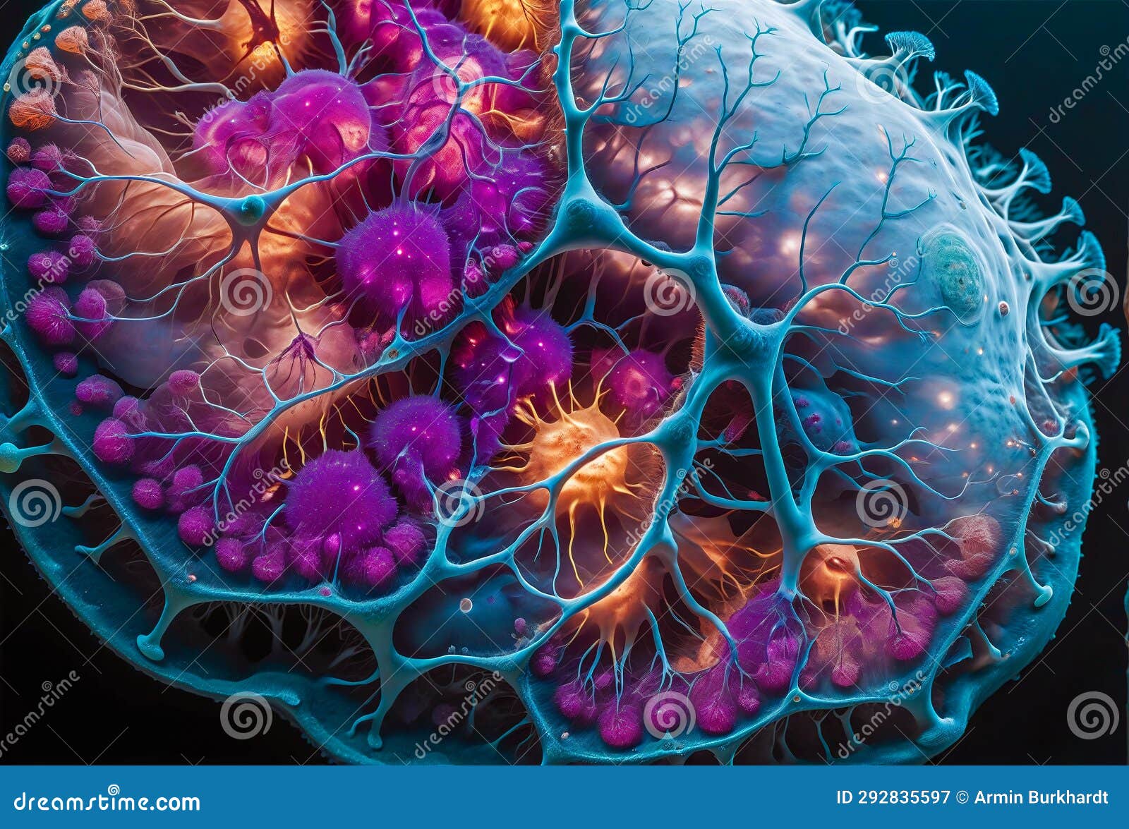 Under the Microscope- Cell Structures Stock Illustration - Illustration ...