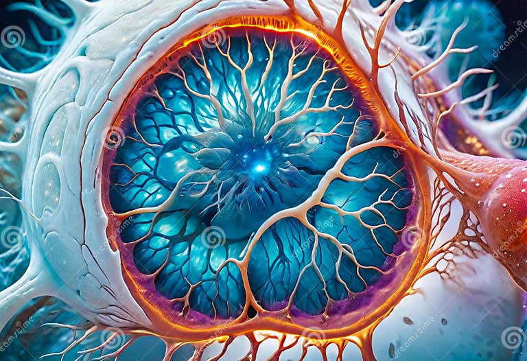 Under the Microscope- Cell Structures Stock Illustration - Illustration ...