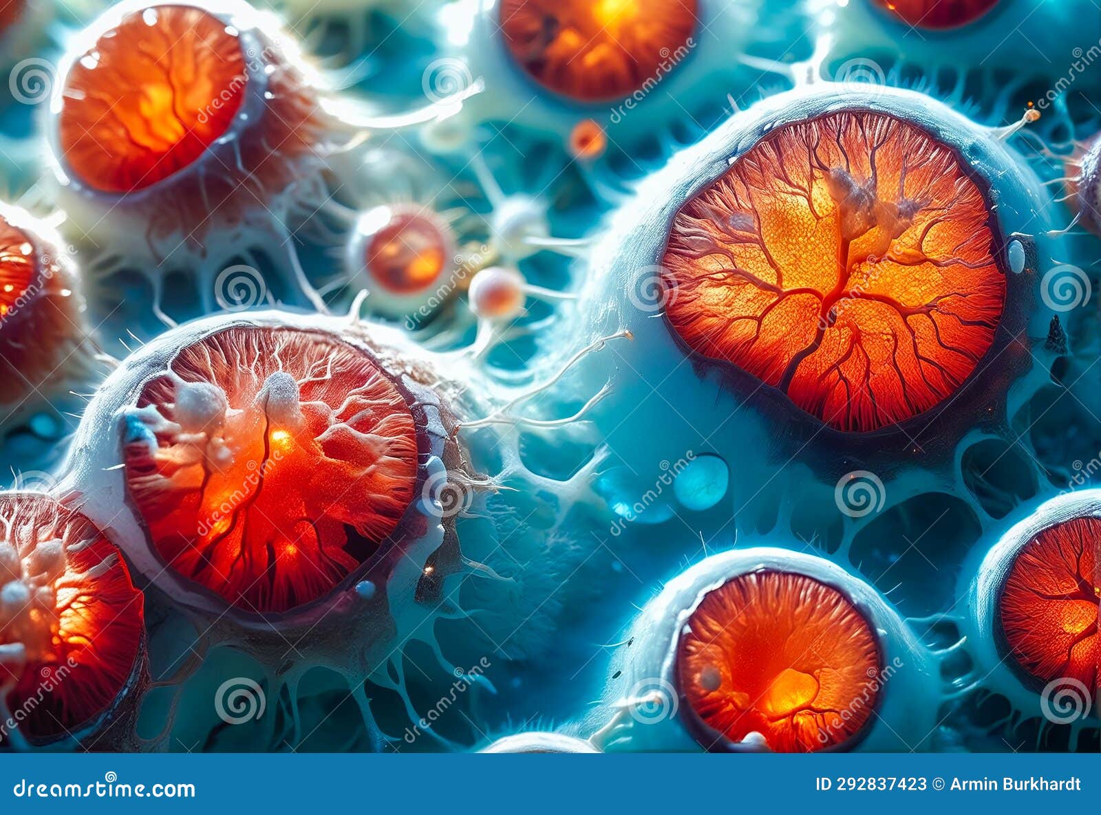 Under the Microscope- Cell Structures Stock Illustration - Illustration ...