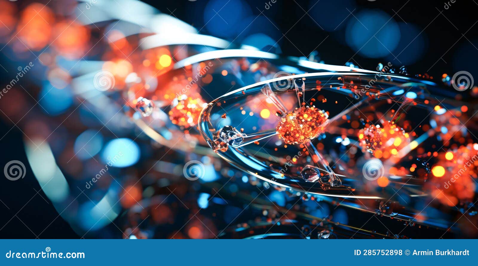 Abstract Luminous DNA String Stock Illustration - Illustration of cell ...