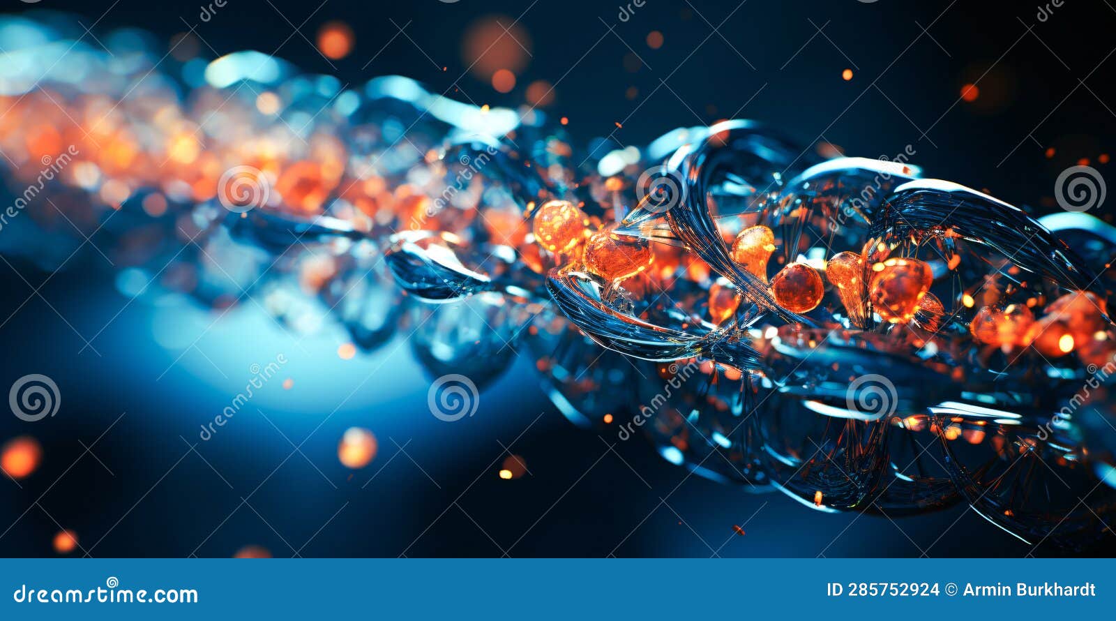 Abstract Luminous DNA String Stock Illustration - Illustration of body ...