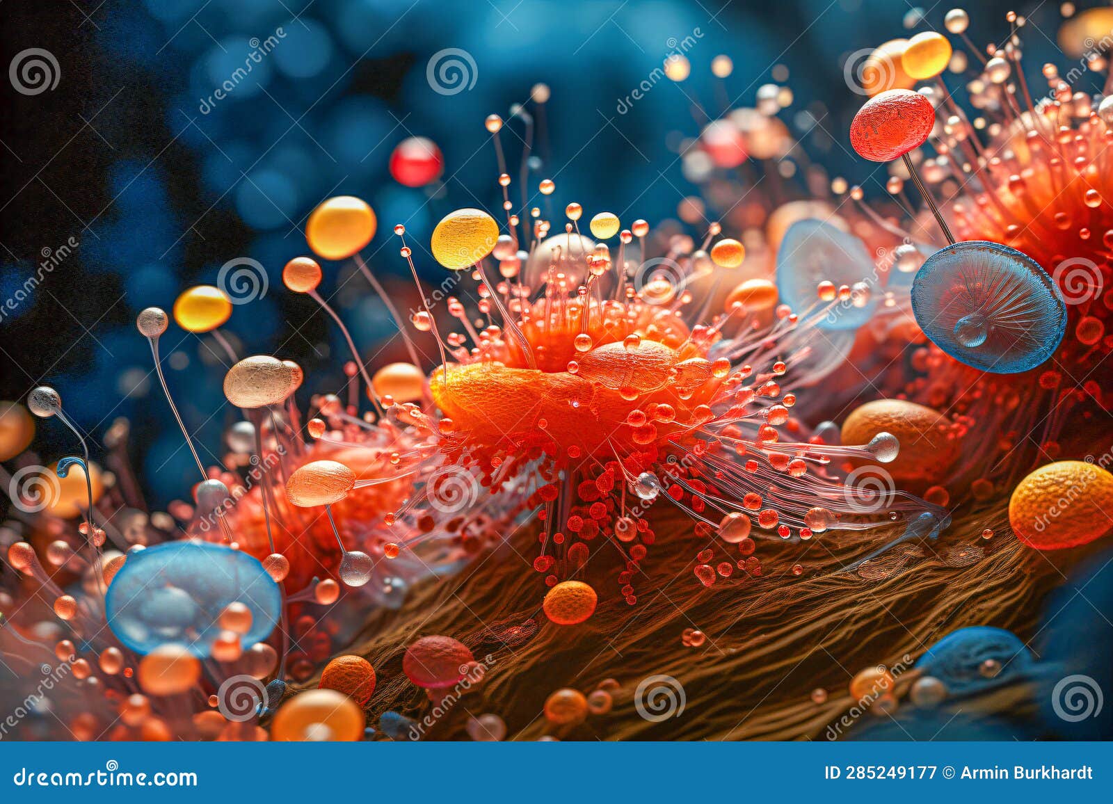 Under the Microscope- Organic Substance Transferred between Cells Stock ...