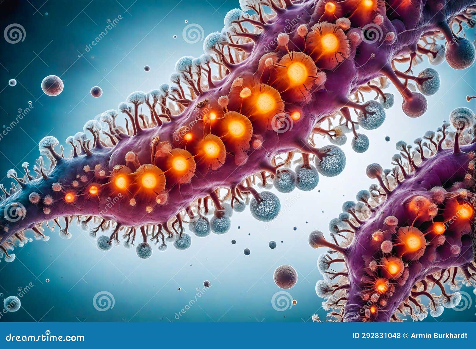 Under the Microscope- Cell Structures Stock Illustration - Illustration ...